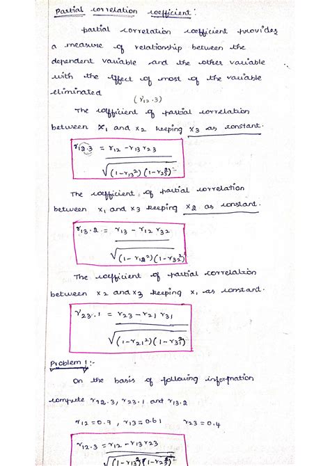 SOLUTION Partial Correlation Coefficient Formula With A Problem