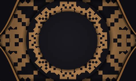 고급스러운 패턴의 인쇄 준비 엽서 디자인 슬로베니아 장식과 텍스트에 대 한 장소 와 검은 배너 0명에 대한 스톡 벡터 아트 및 기타 이미지 Istock