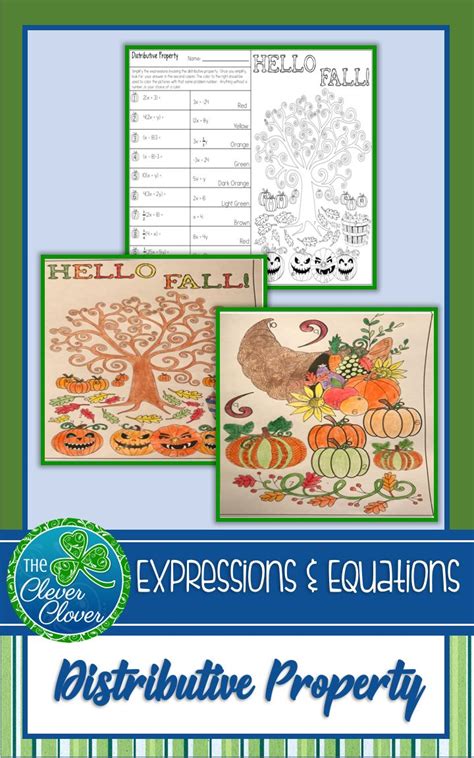 Distributive Property Worksheets Color By Number Distributive
