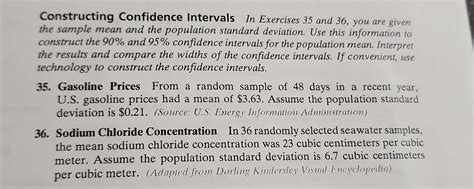 Solved Constructing Confidence Intervals In Exercises And Chegg