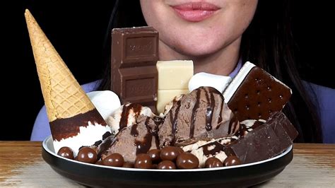 Asmr Loaded Chocolate Ice Cream Sundae No Talking Youtube
