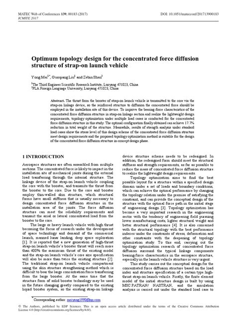 02 Optimum Topology Design For The Concentrated Force Diffusion Structure Of Strap On Launch