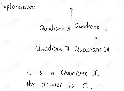 solved in which quadrant will point c be located quadrant i quadrant