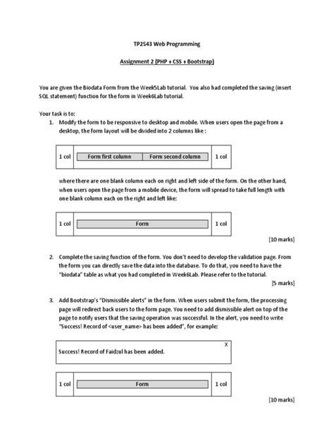 Tp2543 Web Programming Assignment 2 Php Css Bootstrap Pdf