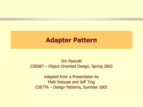 Ppt Adapter Pattern Powerpoint Presentation Free Download Id972204