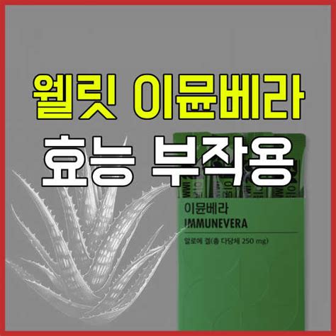 웰릿 이뮨베라 효과 부작용 프리미엄 알로에 겔 후기 요약