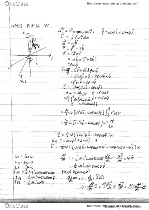 PHYSICS A Lecture Lecture Notes OneClass