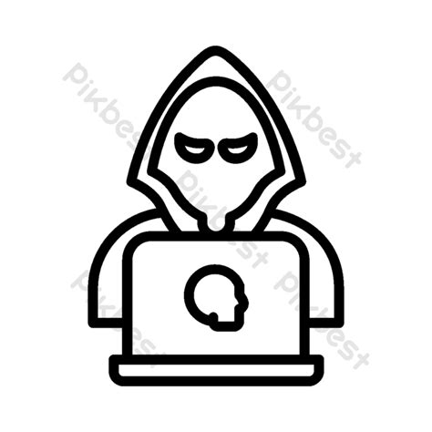 Hacker Line Icon Vector PNG Images AI Free Download Pikbest