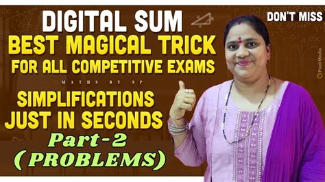 How To Do Simplifications Using Digital Sum Magical Trick In Telugu Rrb Rbi Ibps Sbi