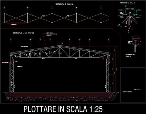 Steel Roof Truss Columns Braces Dwg Detail For Autocad • Designs Cad