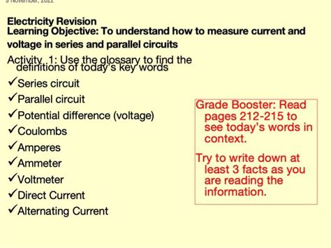 Electricity Revision Gcse Physics Lesson Powerpoint Edexcel