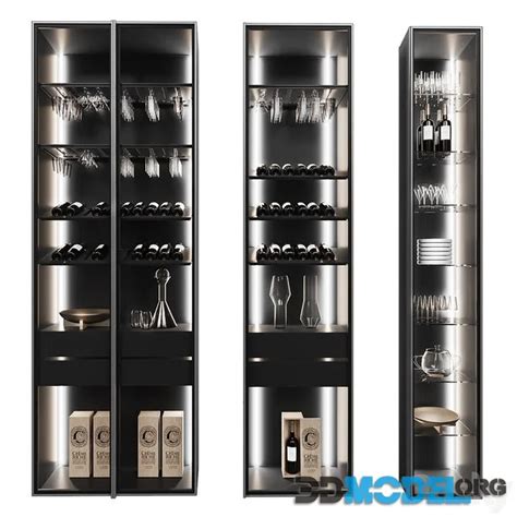3d Model Set Of Display Cases Of Different Widths1