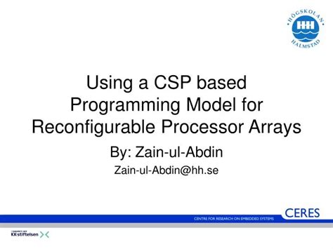 ppt using a csp based programming model for reconfigurable processor