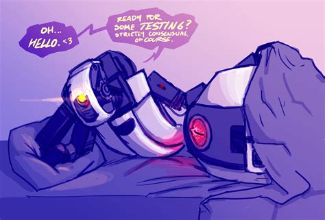 Rule Bed Dialog Glados Machine Mechanical Portal Series Presenting Pussy Robot Seductive