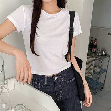 리얼코코 여름질좋은반팔티 홀씨 크롭 반팔 티셔츠 6 Color 썸머기본티이너티레이어드