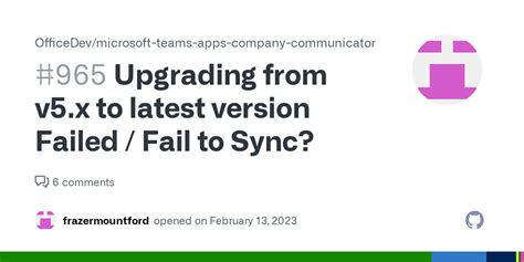 Upgrading From V5x To Latest Version Failed Fail To Sync · Issue 965 · Officedevmicrosoft