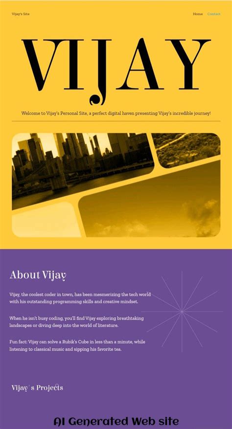 Vijay K On Linkedin This Is My Ai Generated Personal Website Design