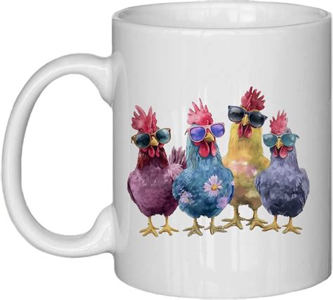 Bitkan Funny Chicken Themed Coffee Mugs For Women Cool