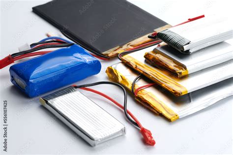 Different Types Of Lithium Battery Isolated On White Background Stock Photo Adobe Stock