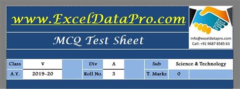 Download Multiple Choice Questions MCQ Test Sheet Excel Template ExcelDataPro