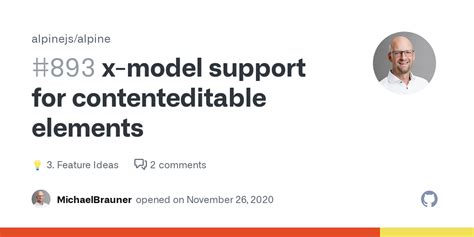 X Model Support For Contenteditable Elements · Alpinejs Alpine · Discussion 893 · Github