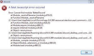 Discord Javascript Error A Javascript Error Occurred In The Main Process