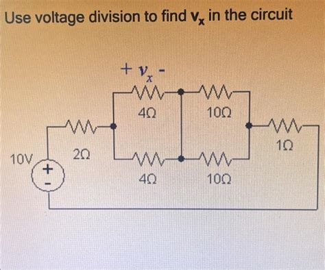 solved use voltage division to find vx in the circuit