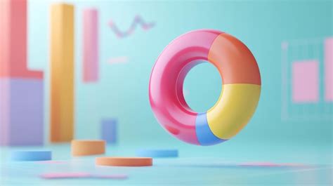 A Colorful 3d Donut Chart Floating On A Clean Background With Different Data Segments Separated