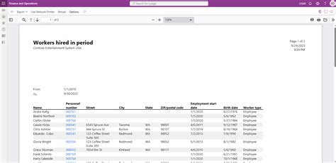 Cool Excel Reports D365 Hr
