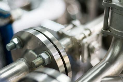 Flanged Connection Of The Pipeline Stock Photo Image Of Horizontal Round