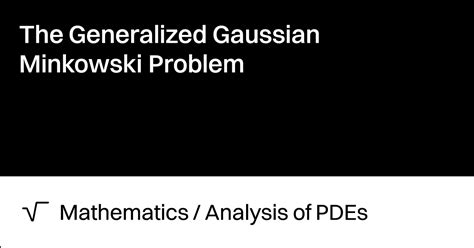 The Generalized Gaussian Minkowski Problem