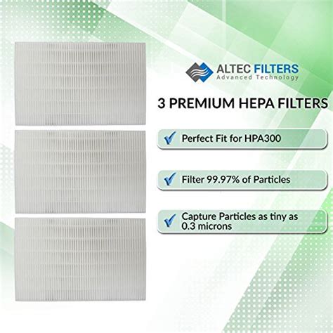 Altec Filters Hepa Premium Quality Replacement Filters Compatible With Hpa300 Air Purifier 3