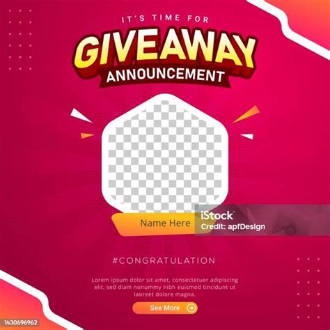 공짜 당첨자 배너 축하 인사말 소셜 미디어 게시물 템플릿 증정품에 대한 스톡 벡터 아트 및 기타 이미지 증정품 배경 주제 승리 동작 활동 Istock