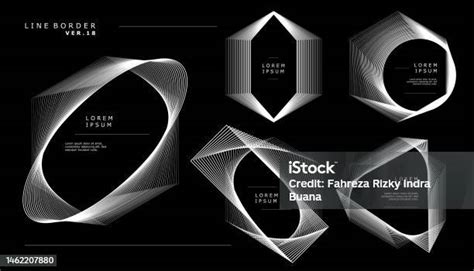 Geometric Abstract Lines Border Design Template Blended Lines Border Design Vector Stock