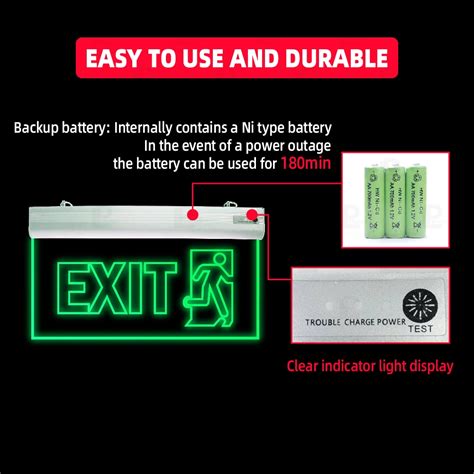 Emegency Led Light Rechargeable Emergency Exit Light Fire Exit Signage Emergency Exit Signage