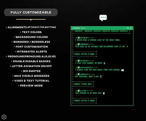 Hacker Chat Widget For Streamelements