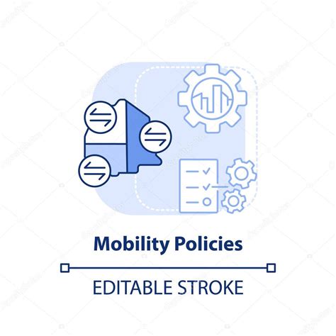 Políticas De Movilidad Icono Concepto Azul Claro Maas Introducción Componente Idea Abstracta