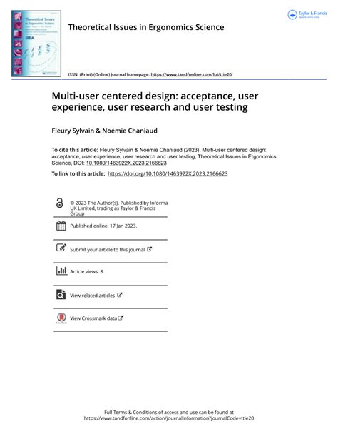 Pdf Multi User Centered Design Acceptance User Experience User Research And User Testing