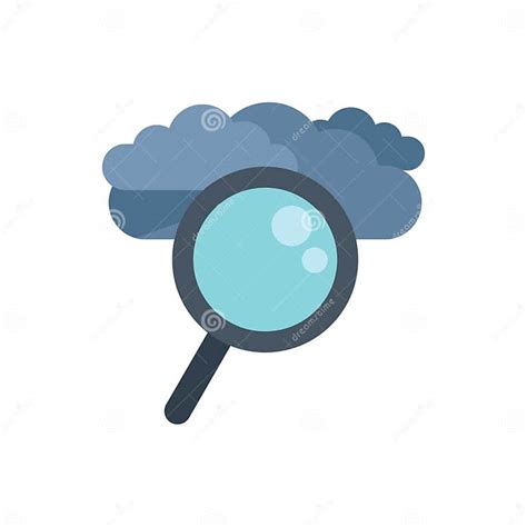 Magnifying Glass Exploring Cloud Computing And Online Data Storage Stock Illustration