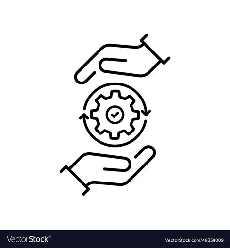 Thin Line Implement Or Operation Process Icon Vector Image