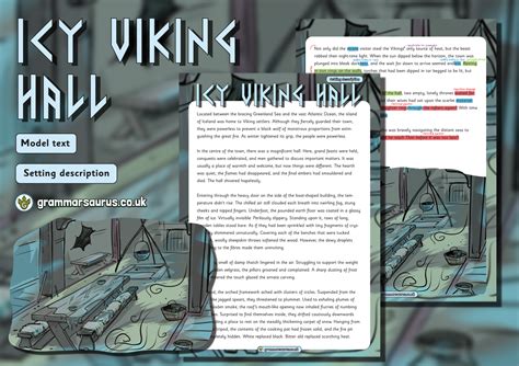 Year 4 Model Text Setting Description Icy Viking Hall Grammarsaurus