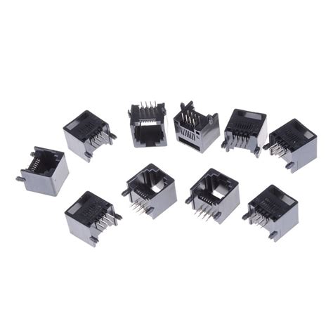 10pcs Rj45 8p8c Black Computer Internet Network Pc Vicedeal