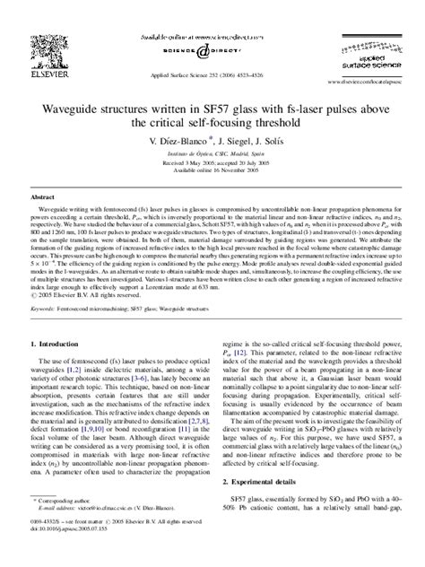 pdf waveguide structures written in sf57 glass with fs laser pulses