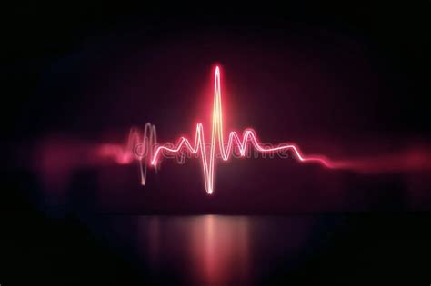 Heart Rate Waveform Displayed In Vibrant Colors Against A Dark Background Stock Image Image Of