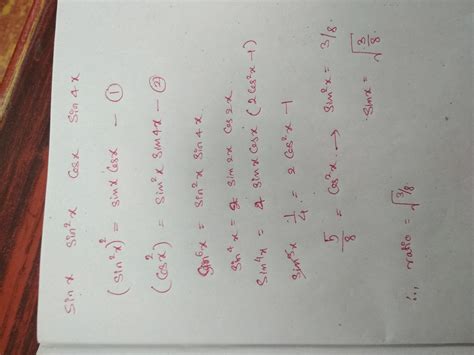 If Sinxsin2 X Cosx Sin4x From An Increasing Geometry Sequence Fi