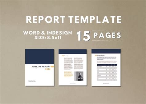 Annual Report Template Word Report Indesign Report Corporate
