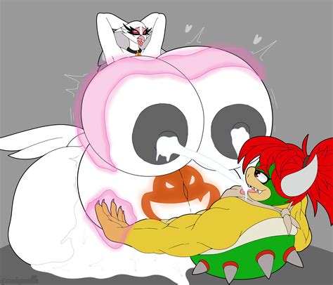 Rule 34 Absurd Res Anthro Avian Big Belly Big Breasts Bodily Fluids Bowser Breast Squeeze