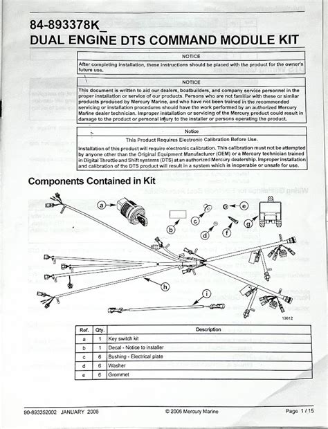 New Mercury 84 893378k04 Smartcraft Dual Dts Command Module Kit Oem Max Marine Outlet