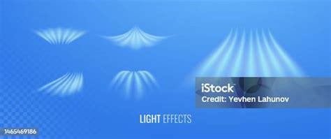 벡터 요소의 공기 흐름 집합입니다 에어컨 청정기 및 가습기에서 불어오는 추상적인 조명 효과 밝은 배경에 동적 흐릿한 파도 움직임 에어컨에 대한 스톡 벡터 아트 및 기타