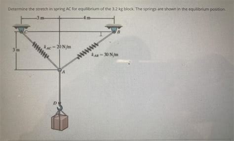 Solved Determine The Stretch In Spring Ac For Equilibrium Of